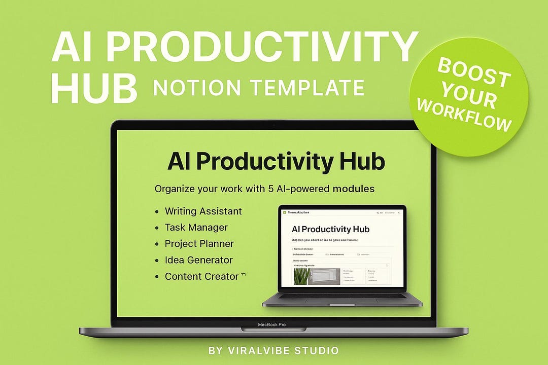 AI Focus & Mindfulness Notion Template | Productivity System | Mental ...