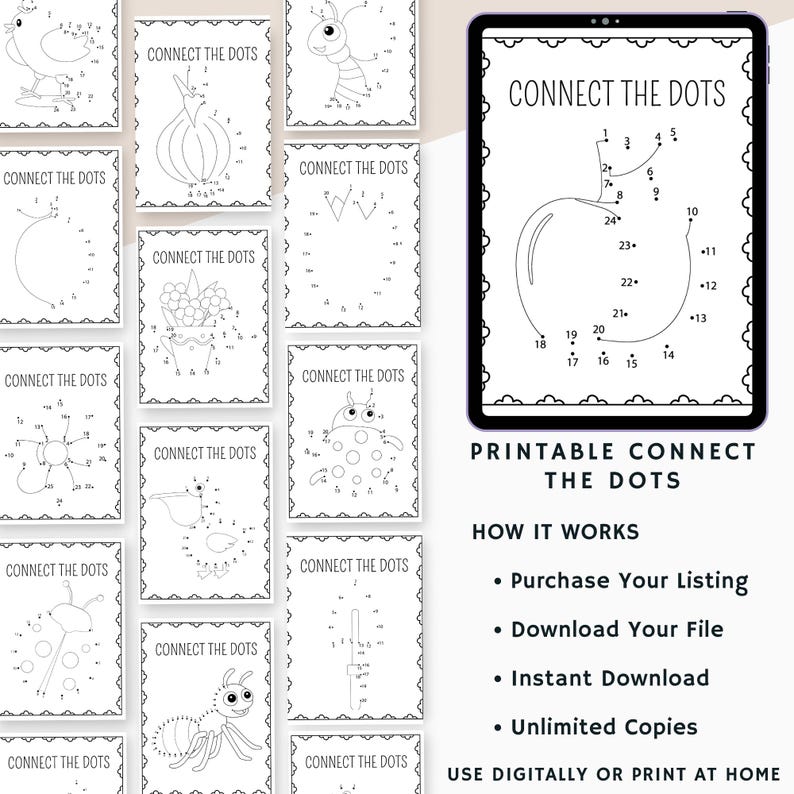 Printable Connect the Dots Activity, Kids Educational Worksheets ...