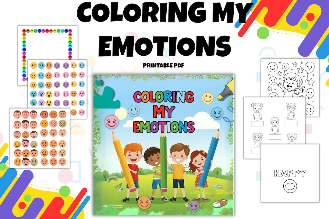 Coloring My Emotions Kids Emotional Coloring Book Printable PDF Cut and ...