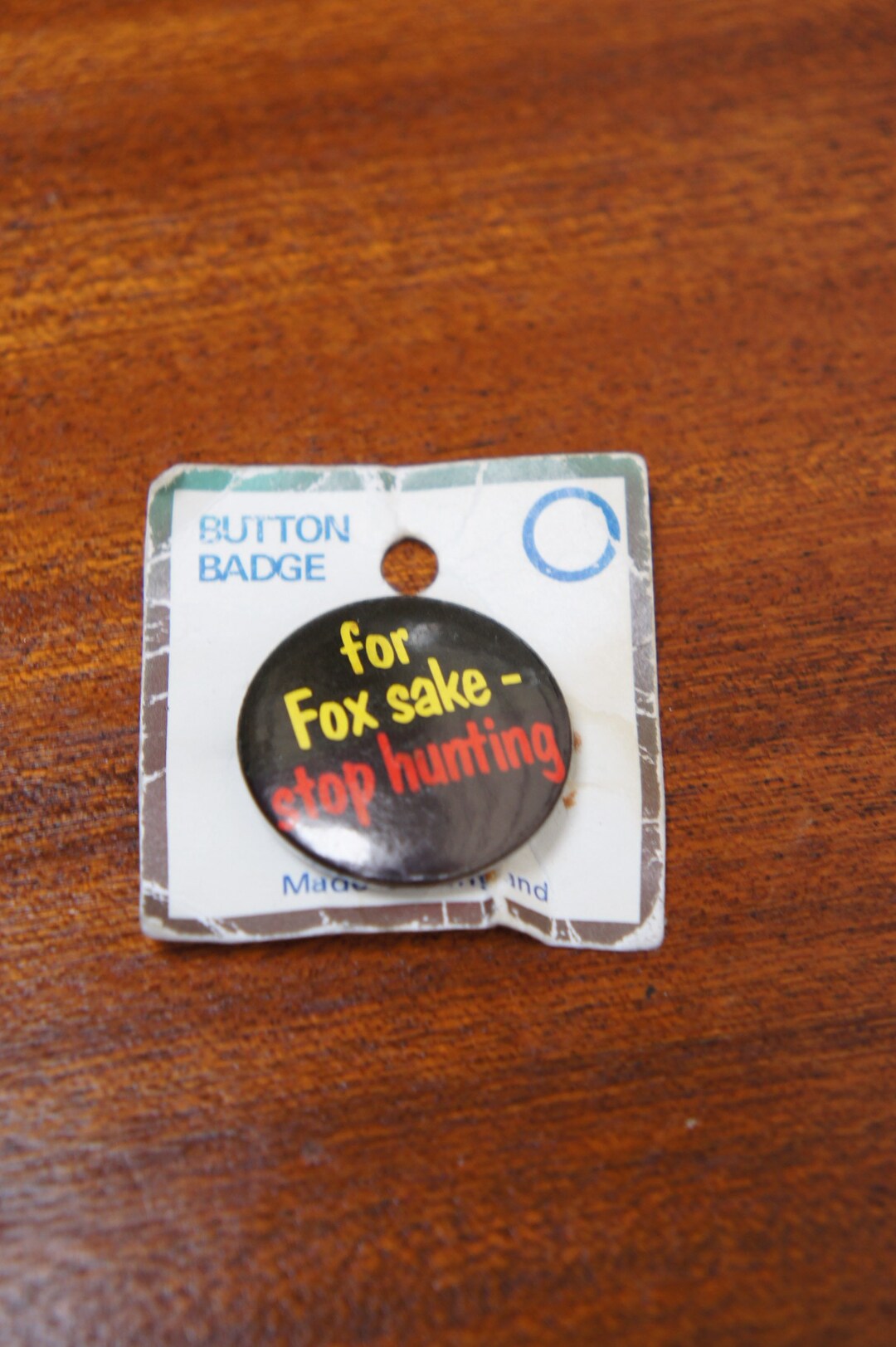 Vintage 80s Anti-fox Hunting Pinback Button: English Slogan - Etsy