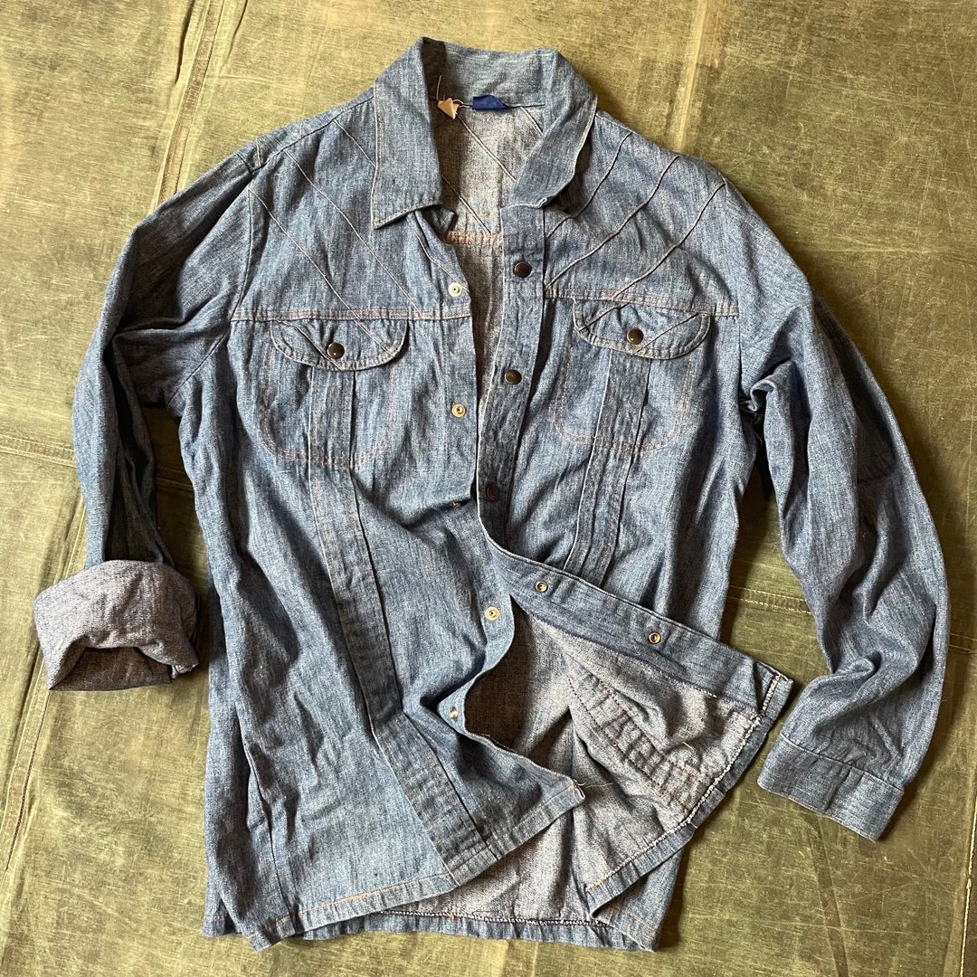 Wild Vintage 1970’s “jeans Joint” Denim Shirt / Jacket, Size L Tall ...