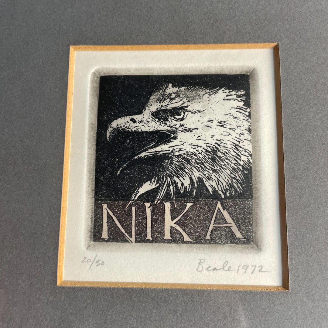Richard Beale Bald Eagle Etching: 1972 Signed Limited Edition Framed ...