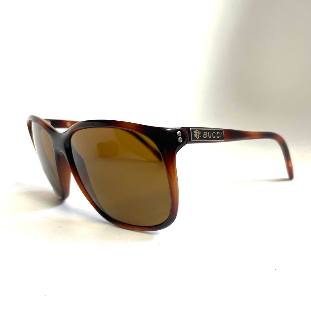Vintage Bucci Custom American Made Sunglasses 1980s Tortoise Shell