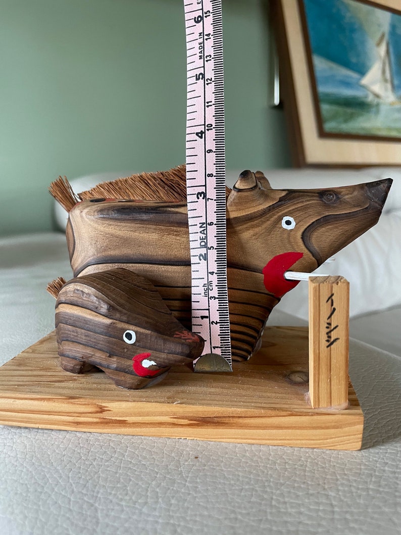 Japanese Folk Art Cryptomeria Inoshishi Boar Pig and Piglet - Etsy