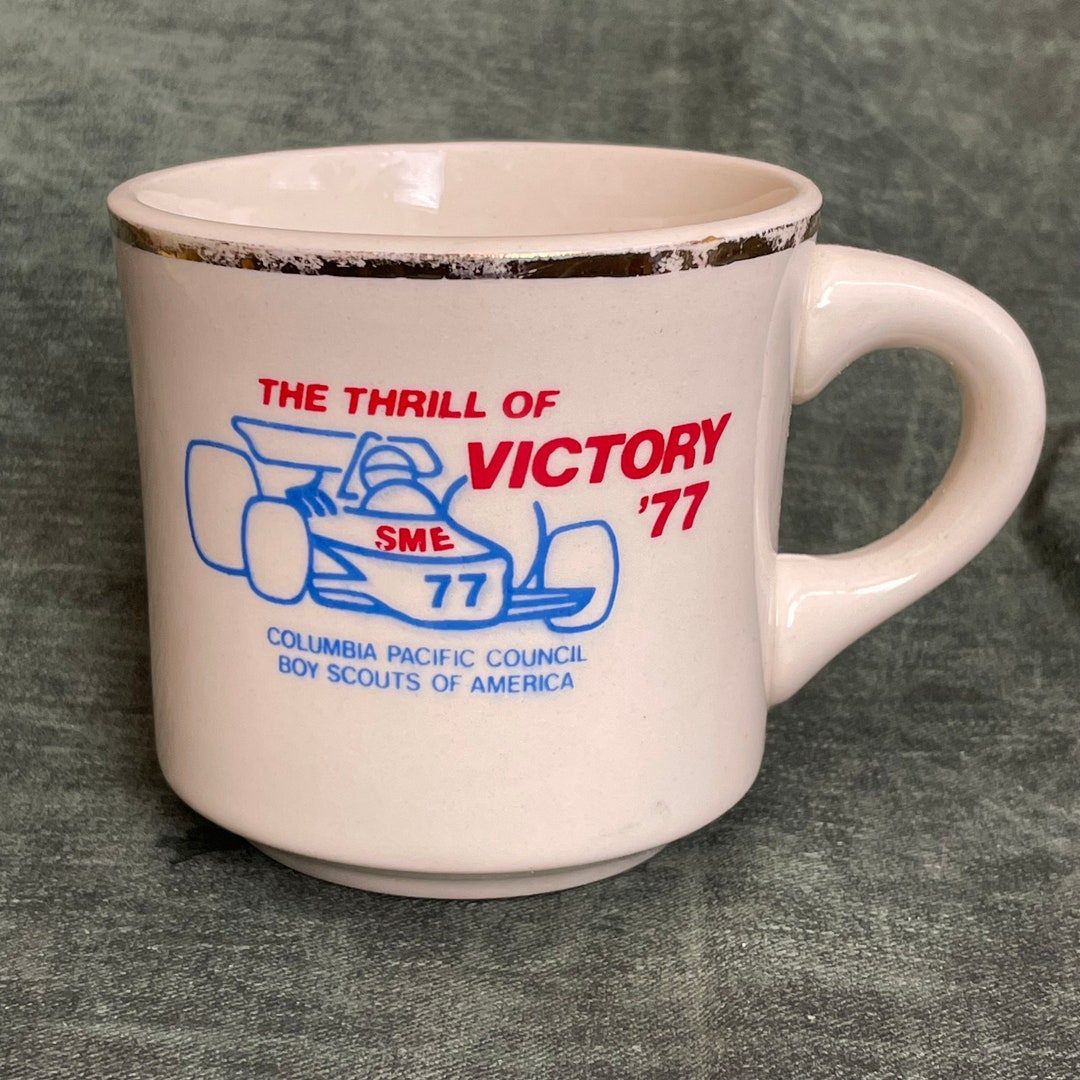 Vintage Racing Car Coffee Mug Boy Scouts of America BSA, 1977 Columbia ...