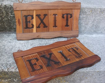 Wood Exit Sign - Etsy