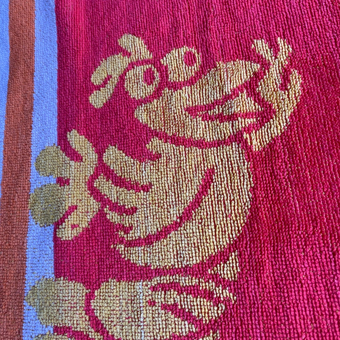 RARE Vintage 1970s Big Bird Beach Towel: Sesame Street Muppets Damask ...