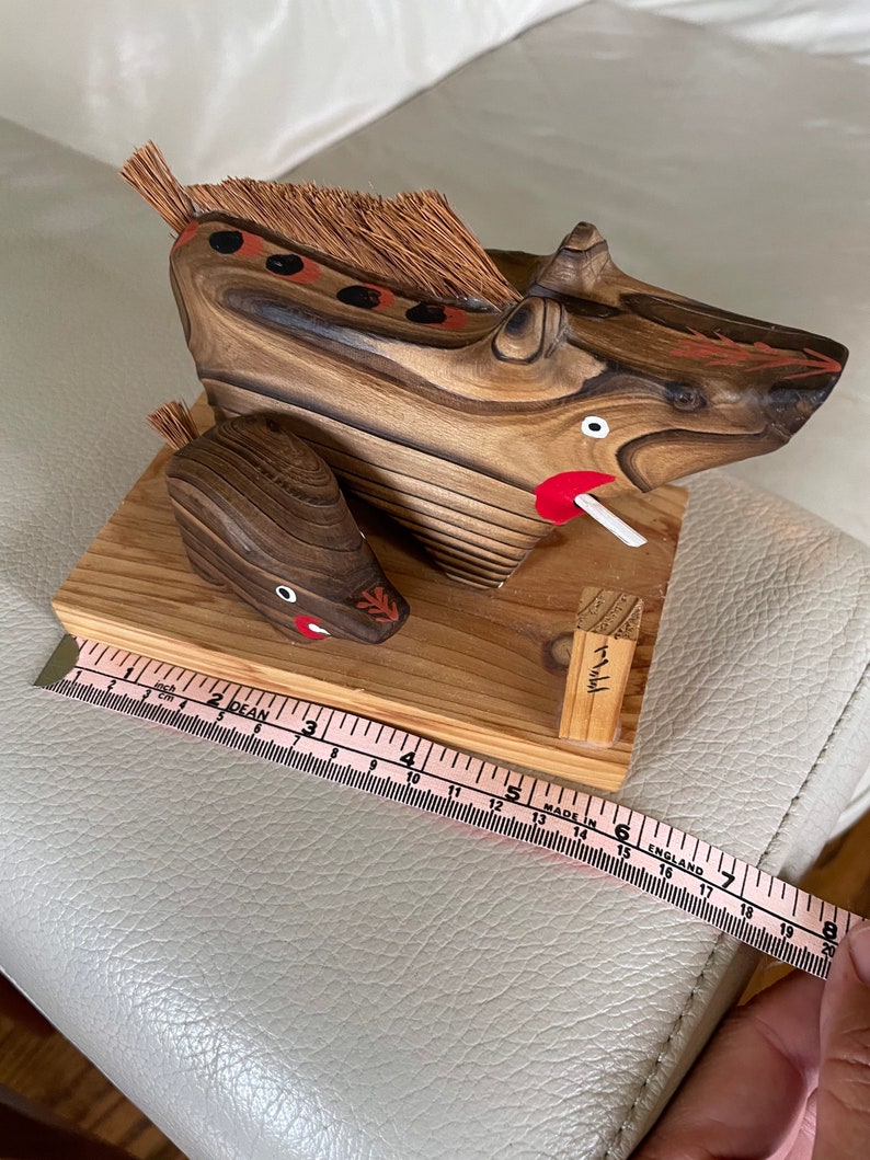 Japanese Folk Art Cryptomeria Inoshishi Boar Pig and Piglet - Etsy