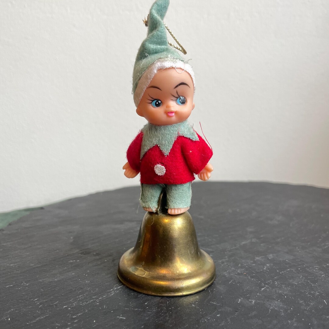 Vintage 1960s Christmas Elf Bell Ornament: Knee Hugger Angel, Made in ...