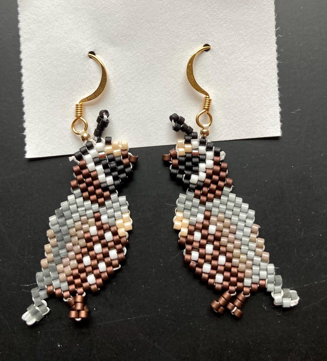 California Quail Beaded Bird Earrings - Handmade Beaded Jewelry Item ...