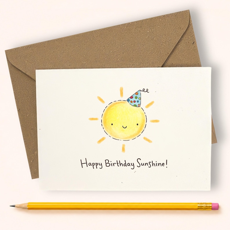 Happy Birthday Sunshine Card | Sunshine Birthday Card, Cute Sun ...