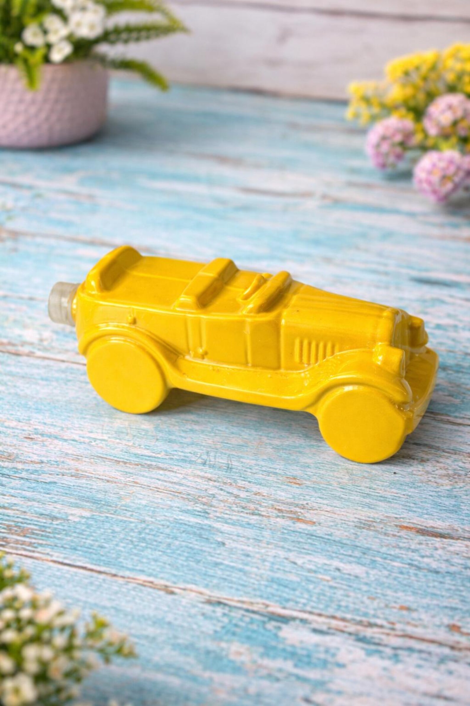 Vintage Avon Car Shaped Cologne Bottles – Blue & Yellow Plastic Retro ...