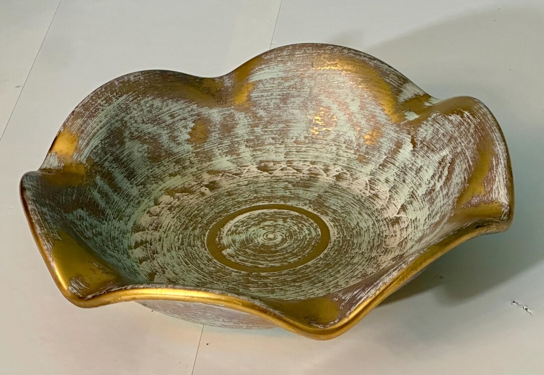 Stangl Pottery Bowl From the Antique Gold and Turquoise Pattern. - Etsy