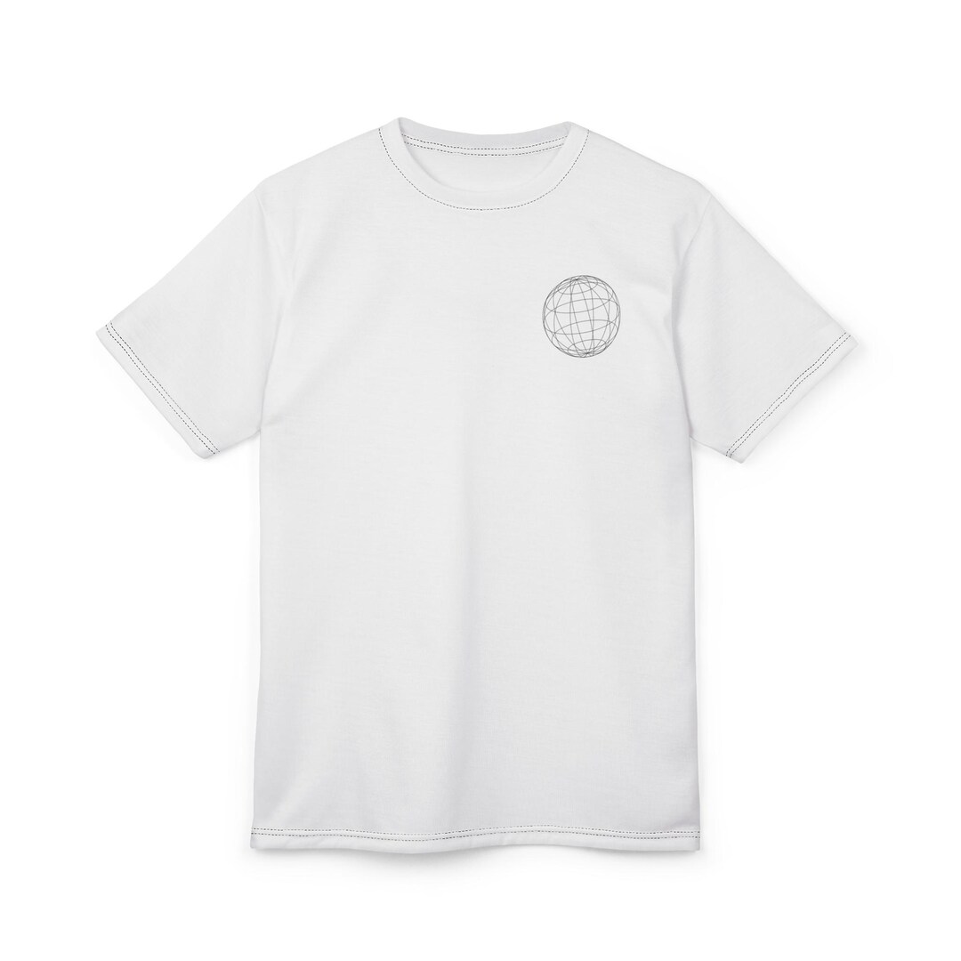 John 3:16 Wireframe Globe Chest Print T-shirt | Minimal Geometric Tee ...