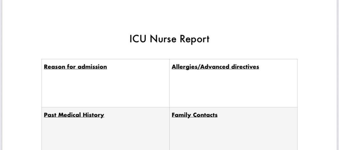 Simple ICU Nurse Template - Etsy
