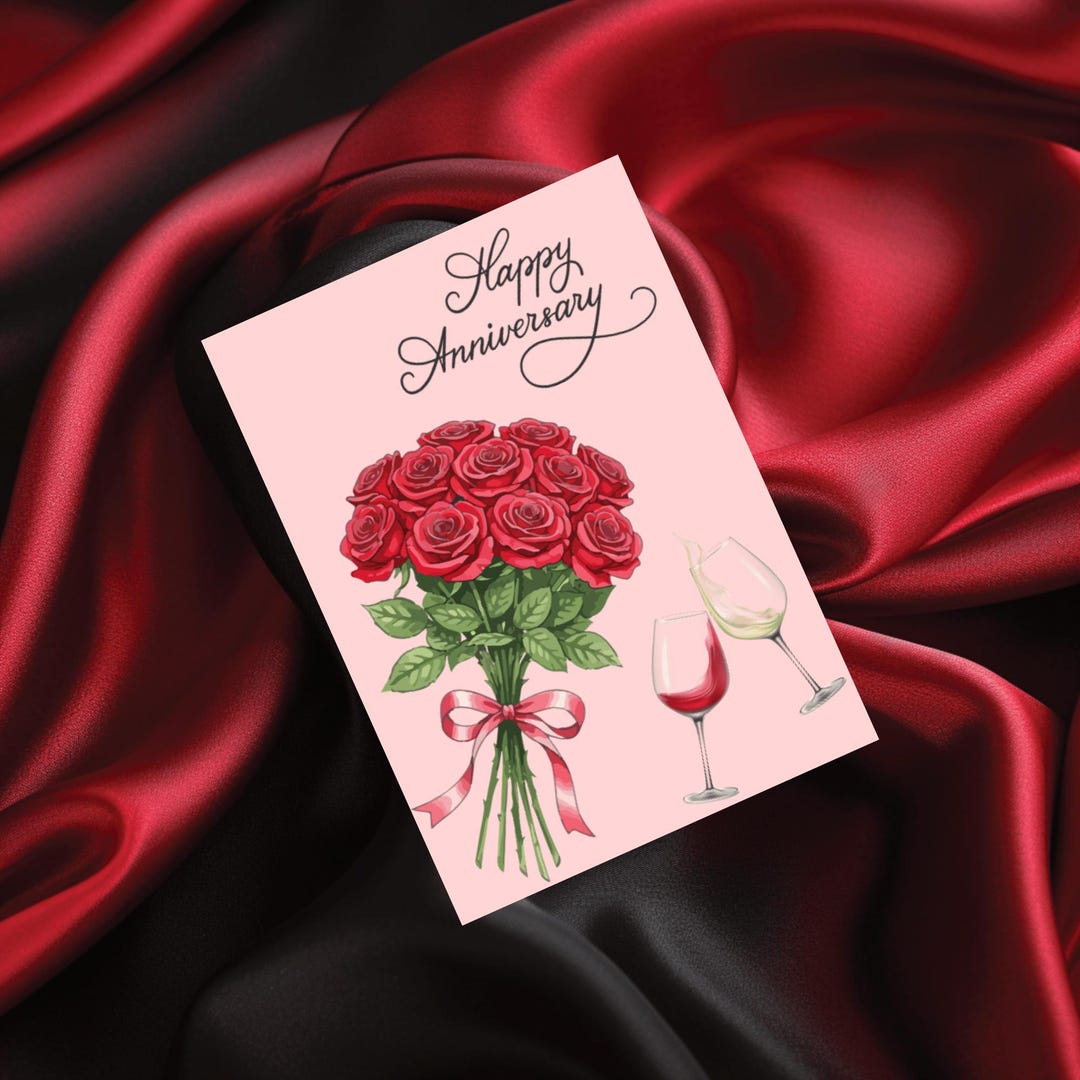 Digital Anniversary Card - 5x7in - Etsy