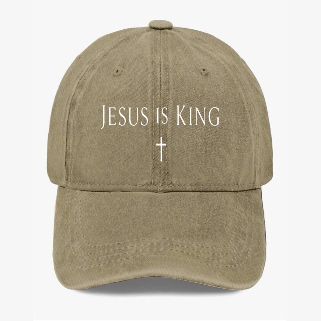 Jesus is King Christian Faith Cross Hat Religious Baseball Cap ...