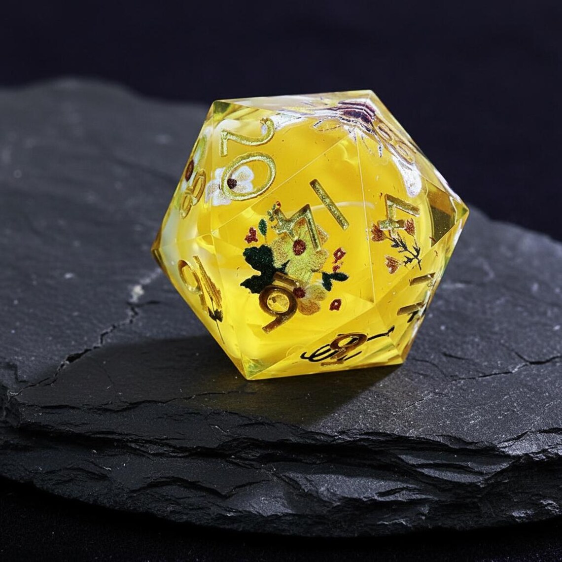 Yellow Honey Bee Dnd Dice Set | Flower D&D Dice Gifts for DM RPG ...