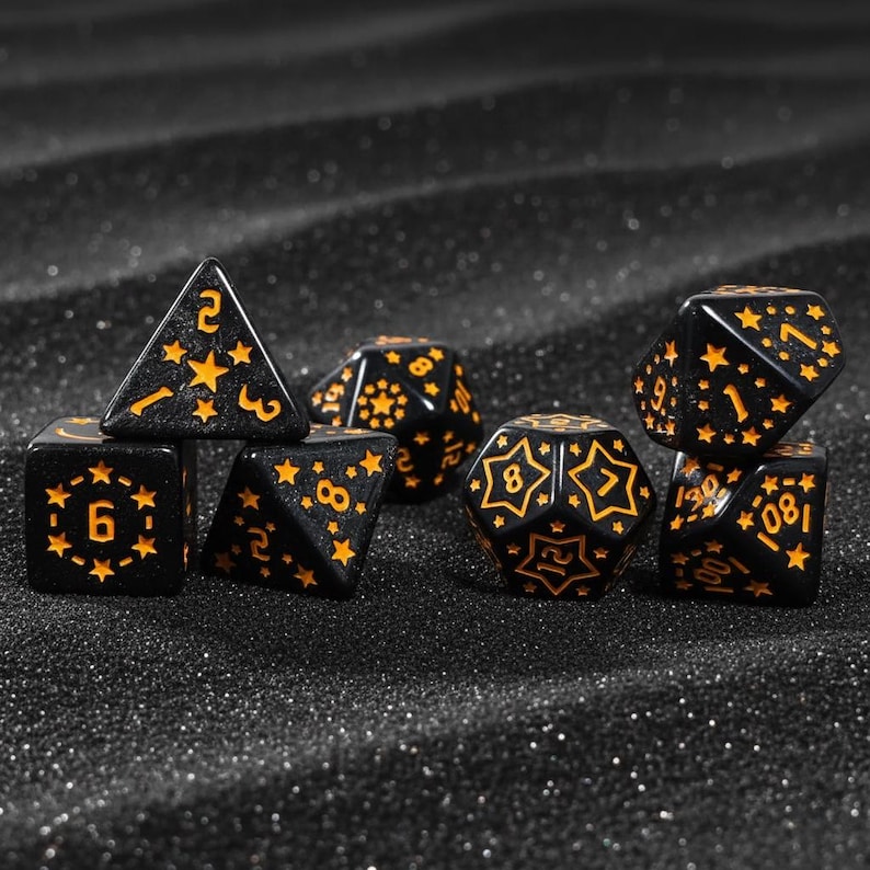 Night Sky Star Dnd Dice Set | Purple Cosmic D&D Dice Gifts for DM RPG ...
