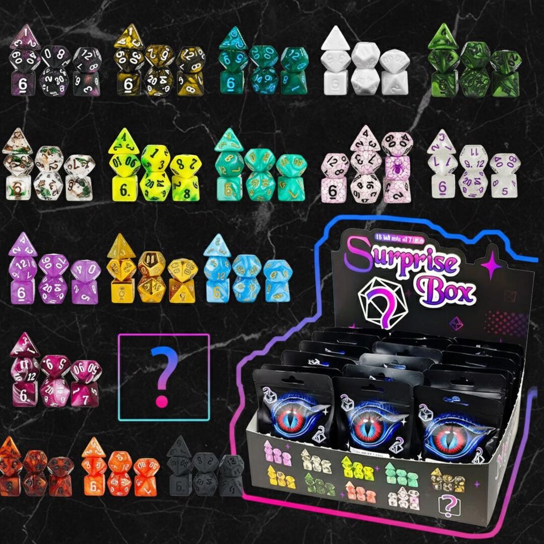 126 Pcs Mystery Surprise Dnd Dice Box | D&D Dice Advent Calender Gifts ...