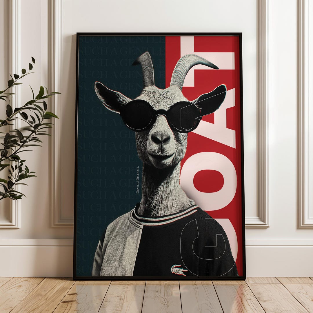 Goat Wall Art Printable – Cool Animal Poster, Modern Pop Art Goat ...