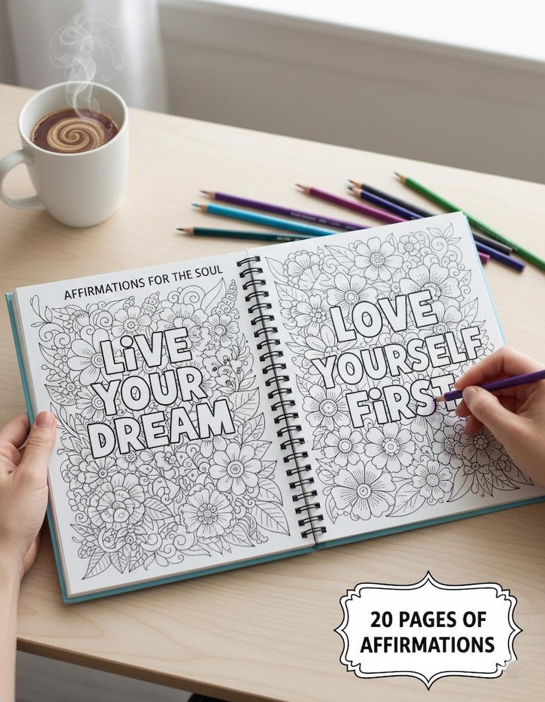 20 Printable Coloring Pages for Anxiety Relief and Mental Wellness ...