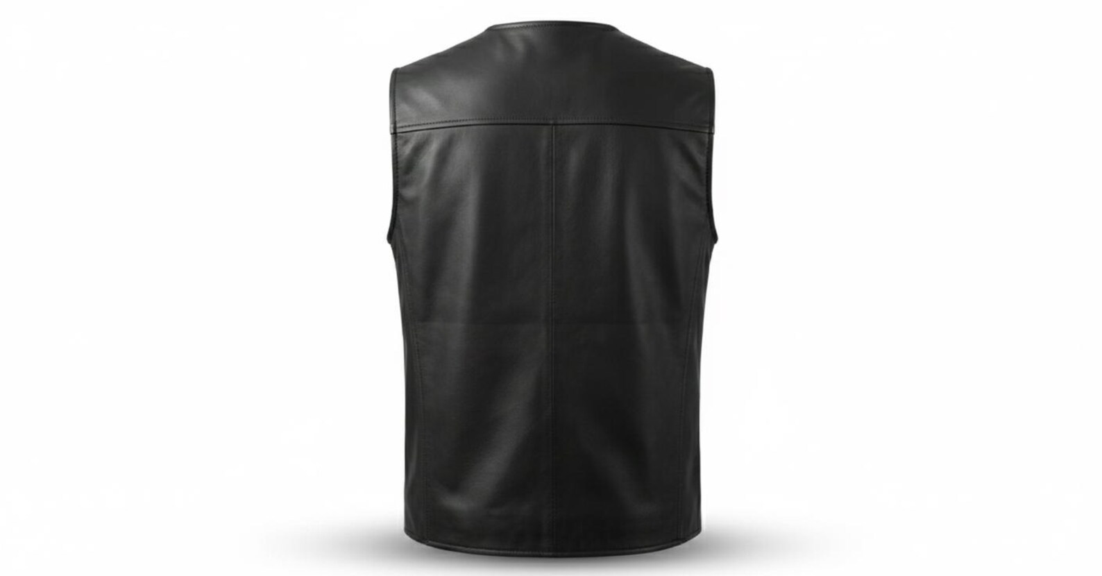 Men's Leather Motorcycle Club Vest - Club Cut Biker Vest, Zipper ...