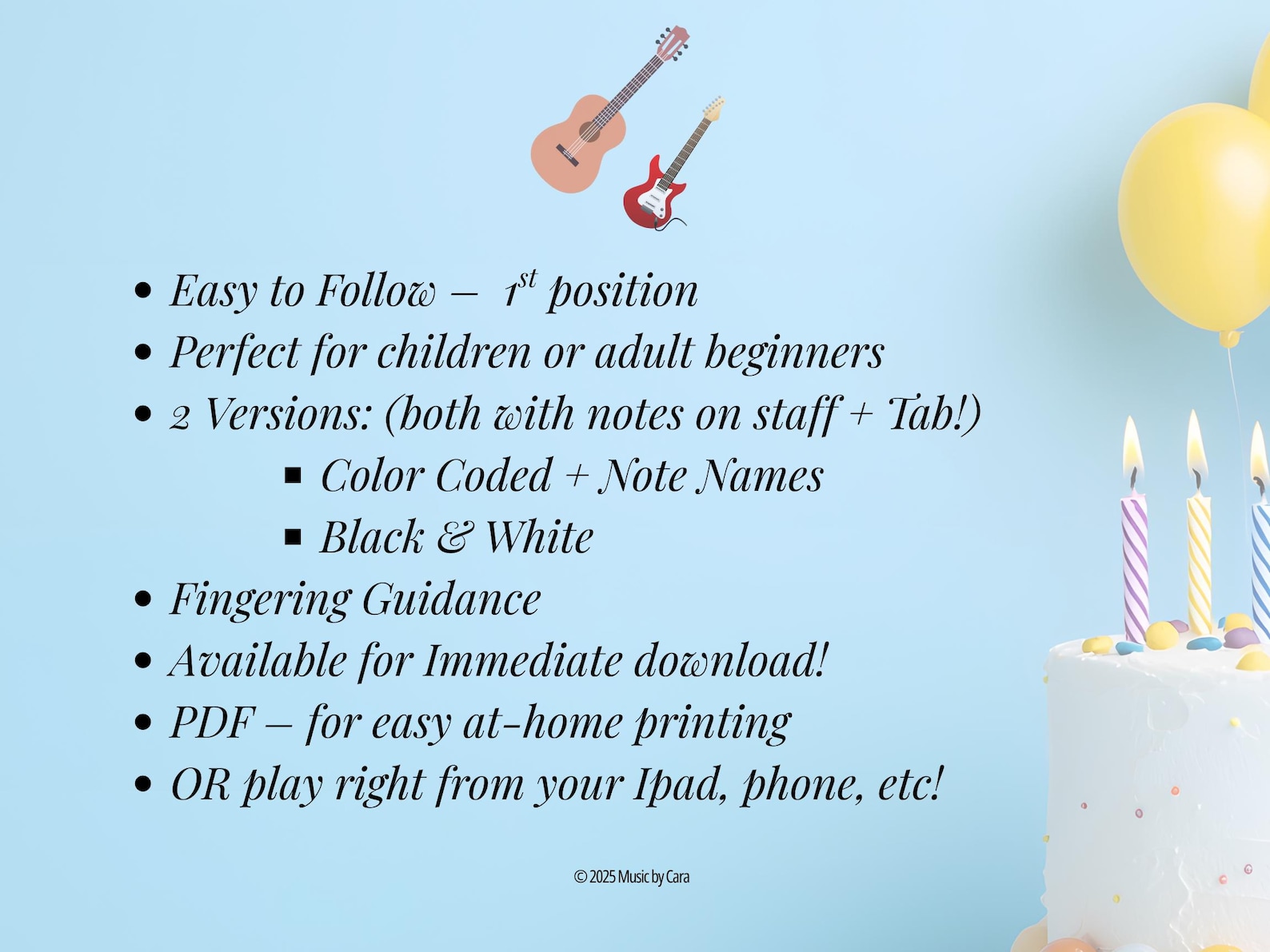 Happy Birthday to You – Beginner Guitar TAB + Sheet Music | PDF ...