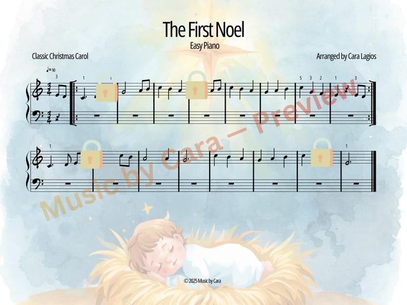 The First Noel - Easy Piano - Sheet Music (beginner-friendly) 2 ...