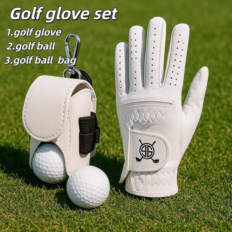 Custom Monogram Golf Glove Set,breathable PU Leather Glove for Men ...