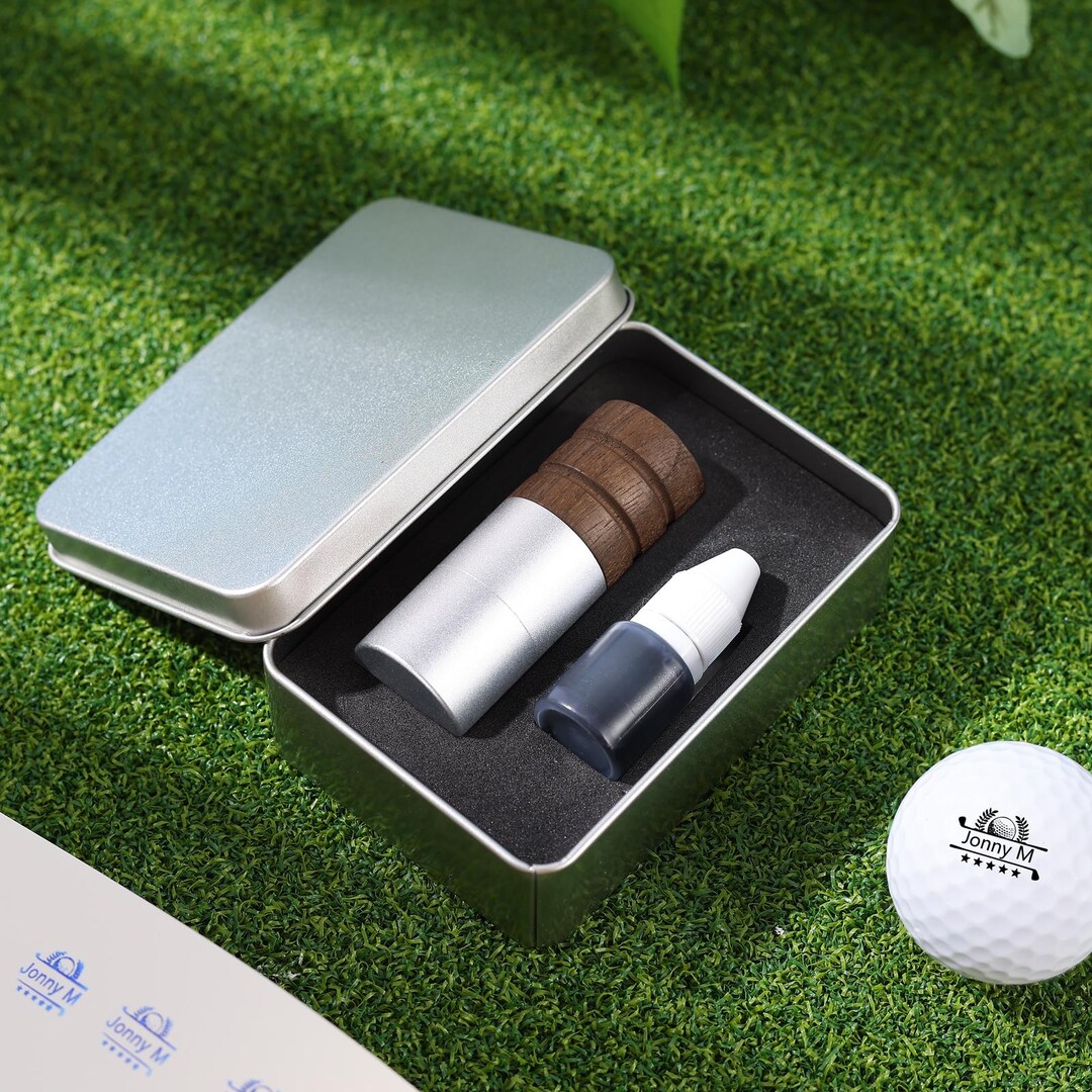 Monogrammed Golf Ball Stamp Set With Ink,wooden Metal Design,golfer ...