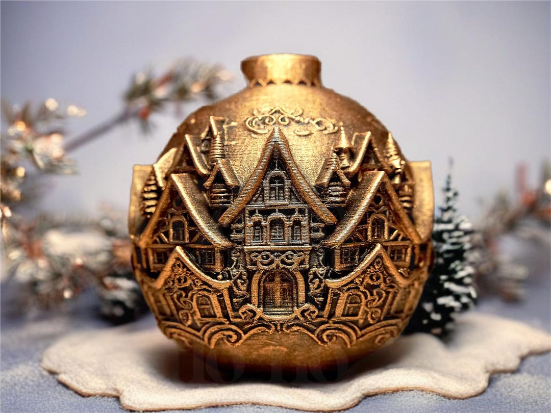 Christmas Bauble "winter Village" – Detailed 3D Ornament Decoration ...