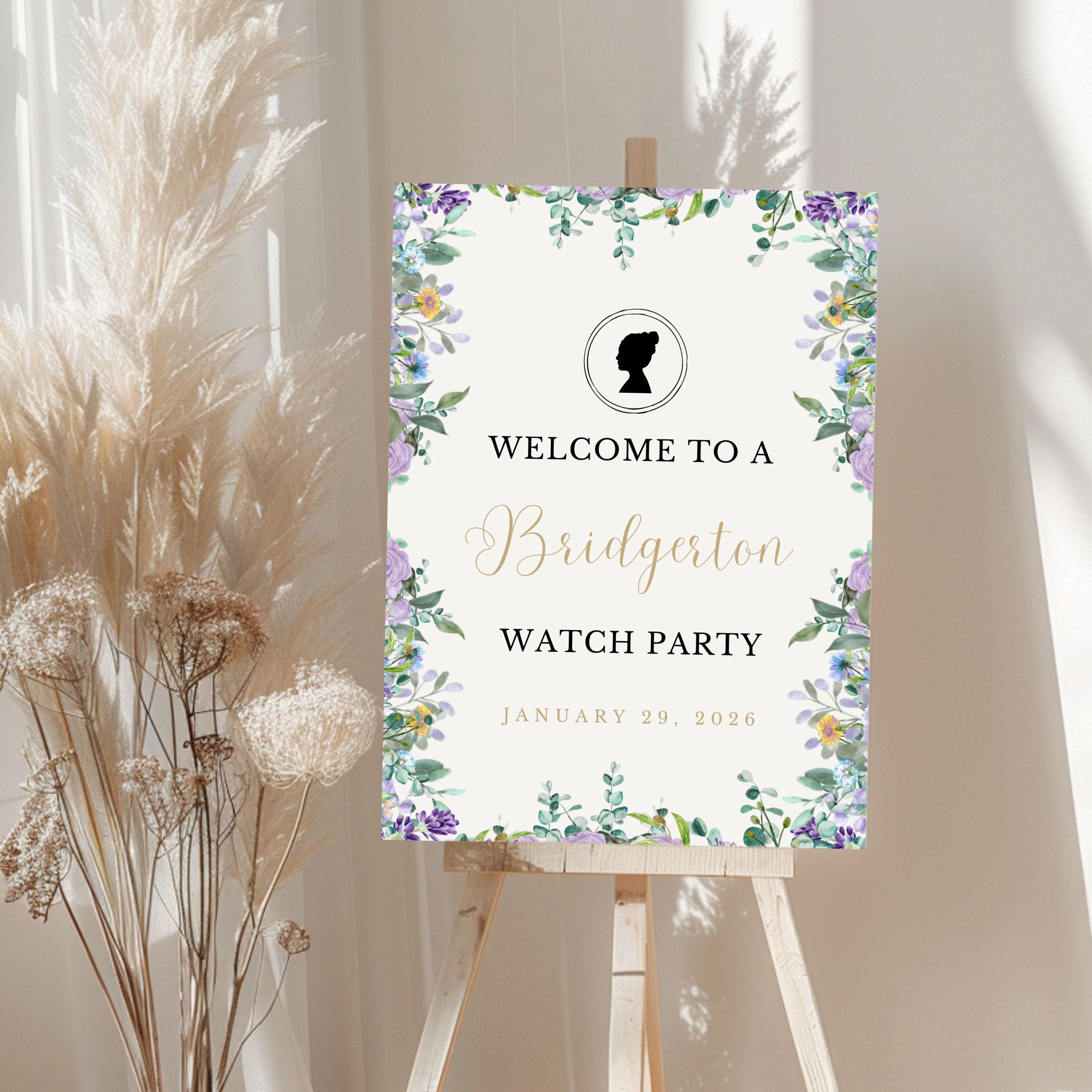 Bridgerton Inspired Watch Party Welcome Sign, Regency Garden Party ...