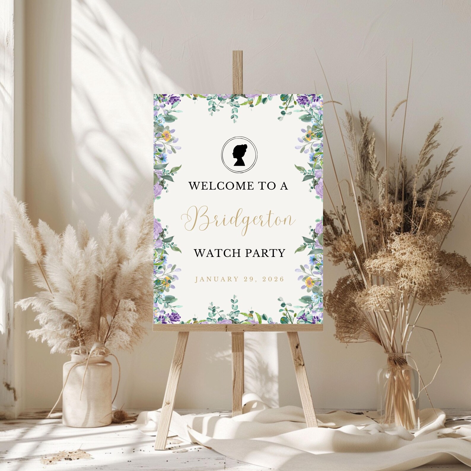 Bridgerton Inspired Watch Party Welcome Sign, Regency Garden Party ...