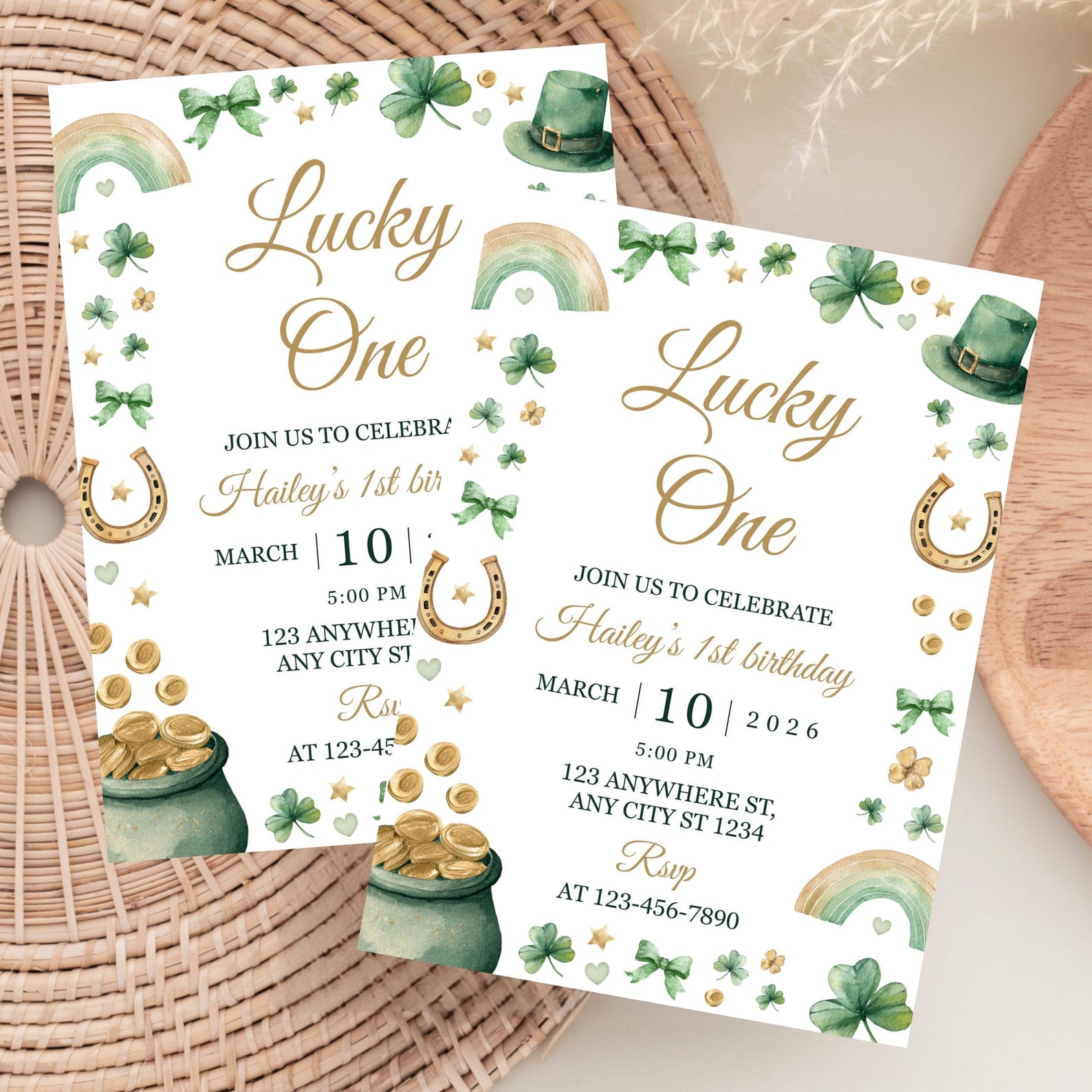 Lucky One 1st Birthday Invitation, St Patrick's Day First Birthday ...