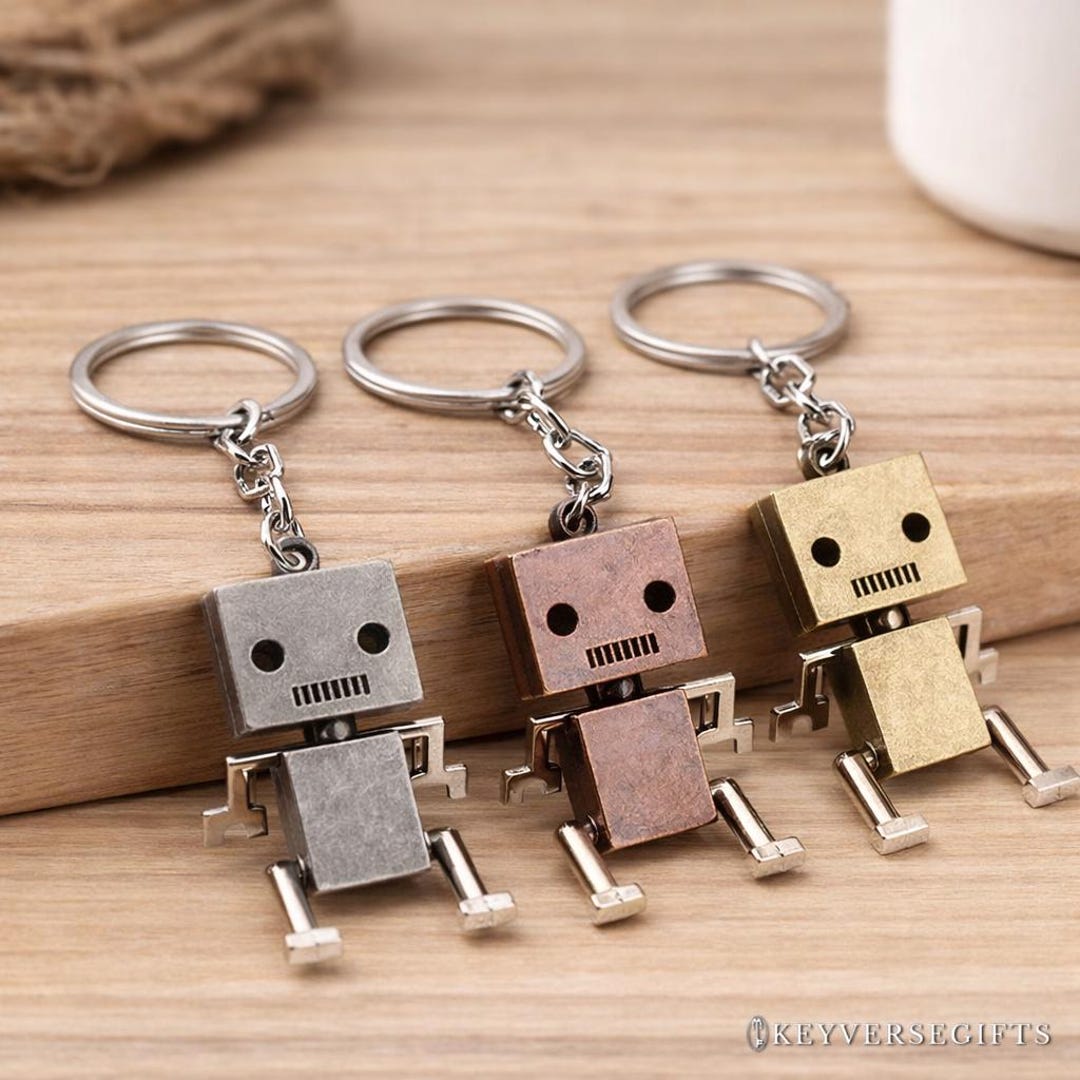 Mini Metal Robot Keychain | Geek Tech Gift - Etsy