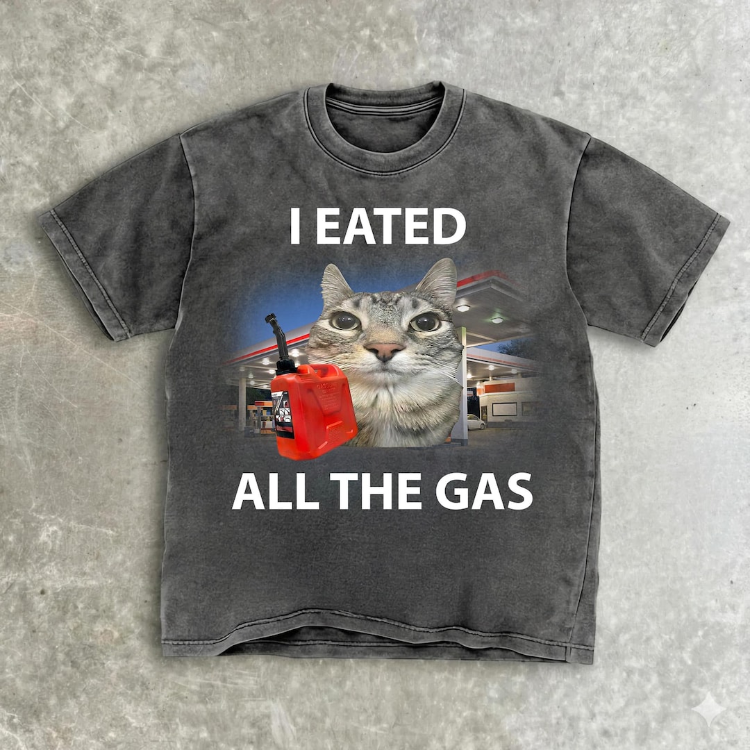 I Eated All the Gas Cat PNG Meme Graphic, Gen Z Humor, Y2K Digital ...