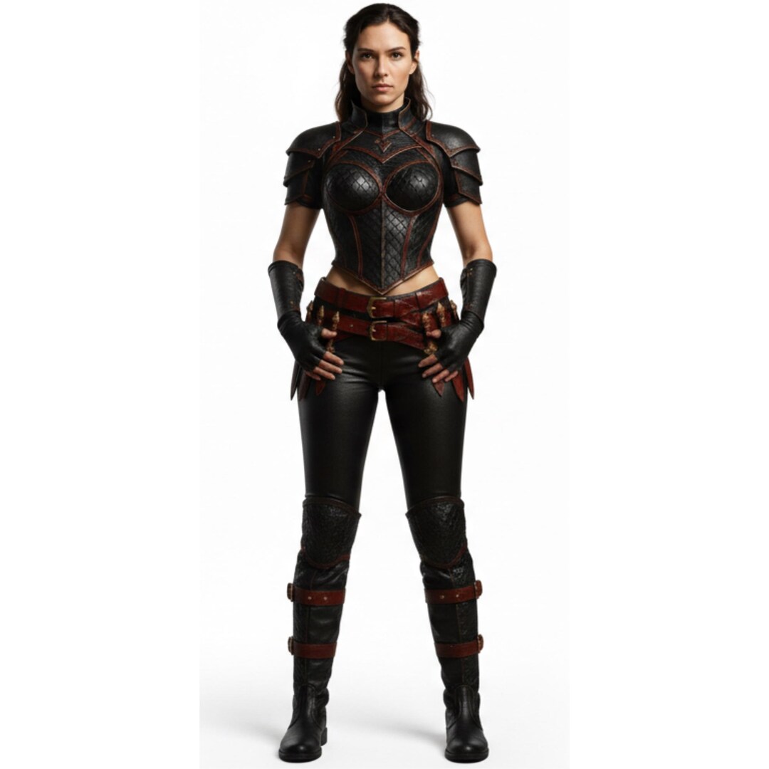 Leather Fantasy Armor for Women, Renaissance Corset & Bracers, Medieval ...
