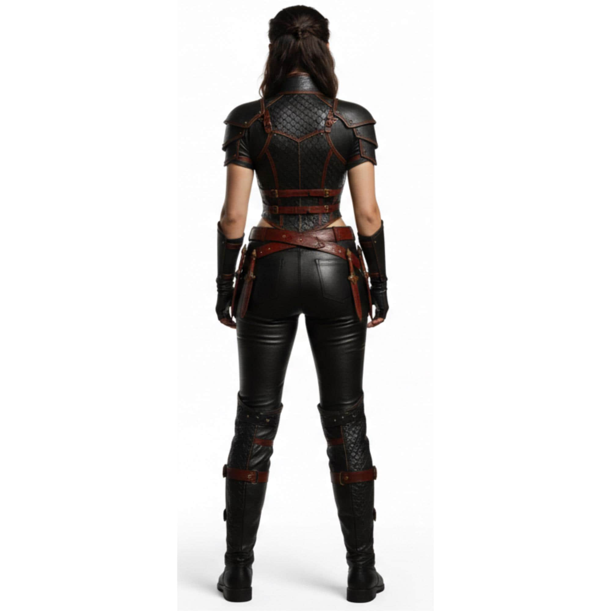 Leather Fantasy Armor for Women, Renaissance Corset & Bracers, Medieval ...