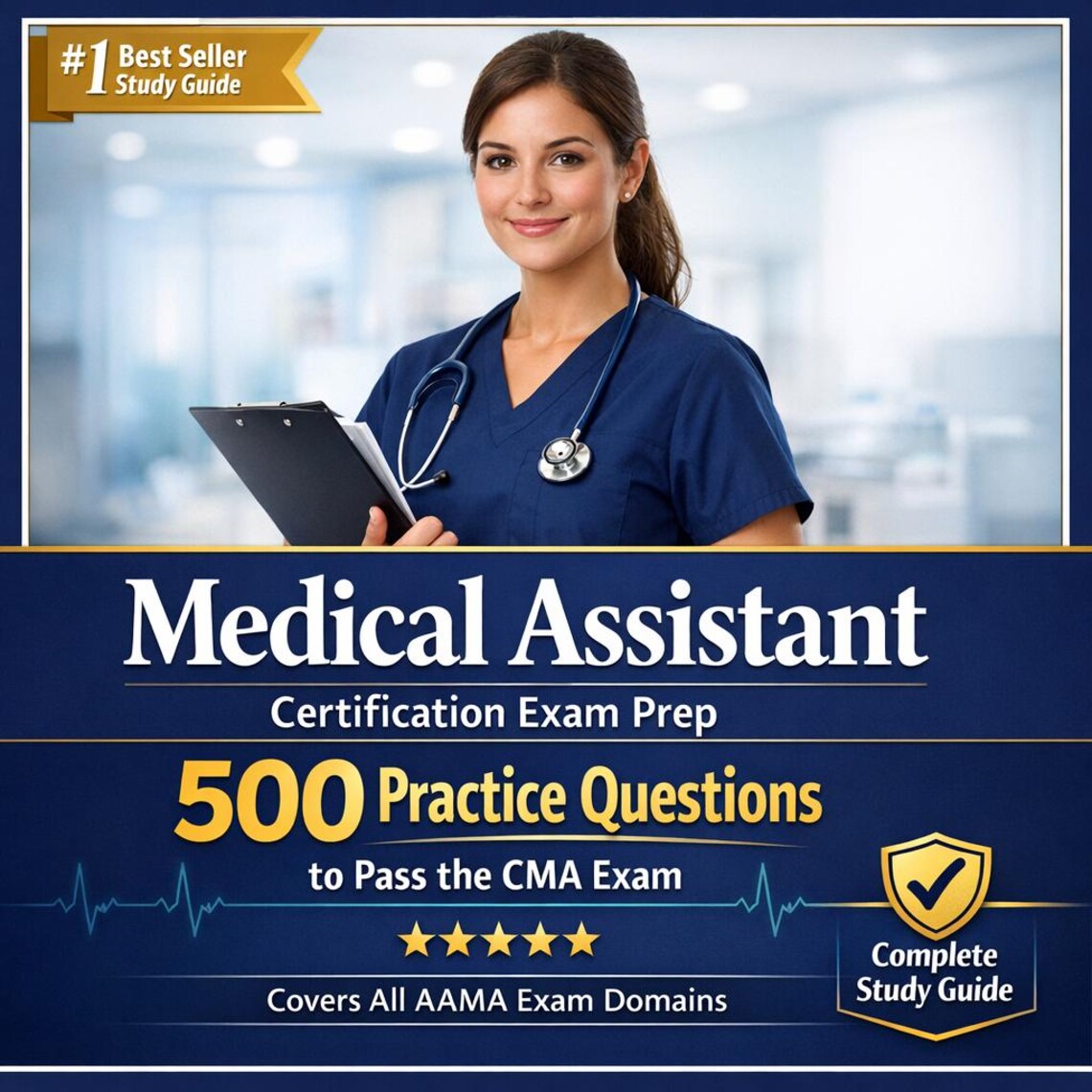 CMA Exam Prep Study Guide | 500 Practice Questions, Medical Assistant ...