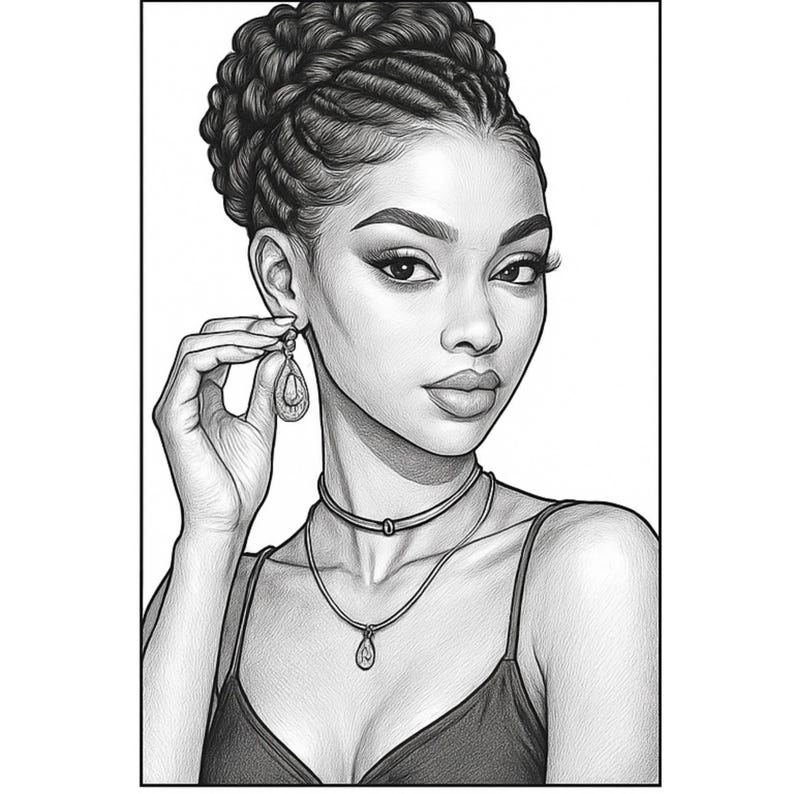 Black Women Coloring Book – 50 Portraits for Adults | Afrocentric ...