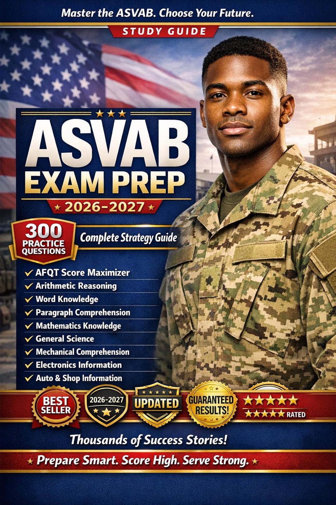 ASVAB Exam Prep 2026-2027 | Study Guide + 300 Practice Questions ...