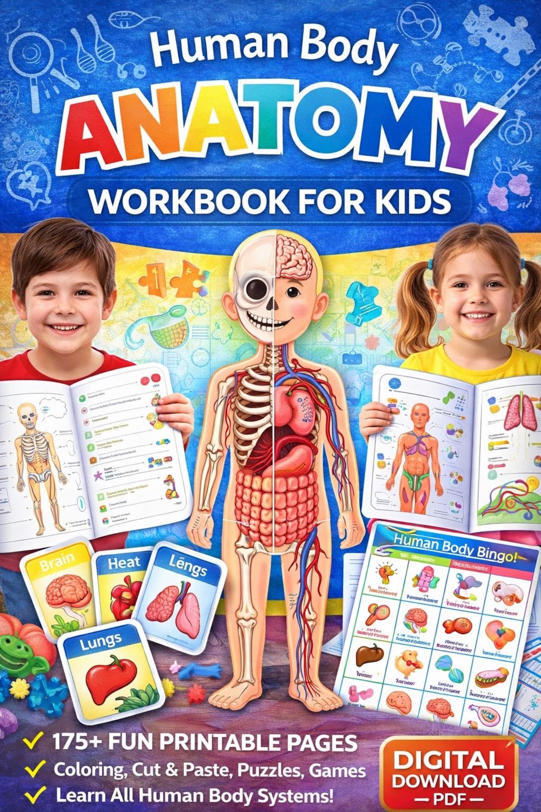 Human Body Anatomy Workbook for Kids | Fun Science Activities, Coloring ...