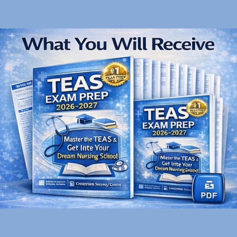 TEAS Exam Prep 2026-2027 | 300 Practice Questions (printable PDF) - Etsy