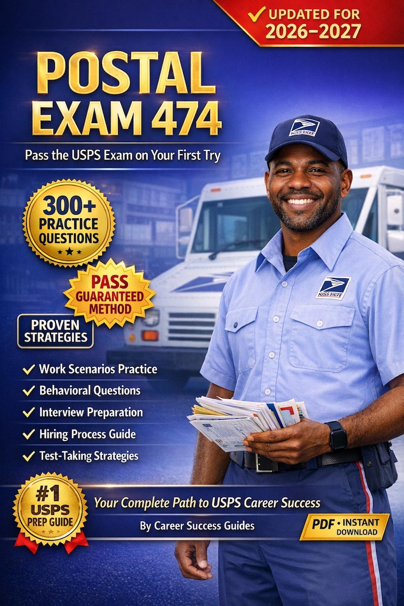 Postal Exam 474 Prep 2026–2027 | USPS Practice Questions PDF - Etsy