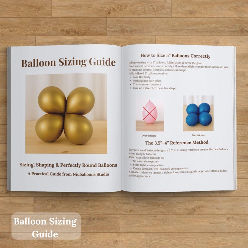 Balloon Sizing Guide | DIY Table Stand Centerpieces (PDF Download) - Etsy