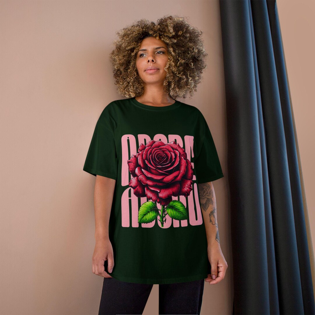 Red Rose Illustration T-shirt | Bold Floral Graphic - Etsy