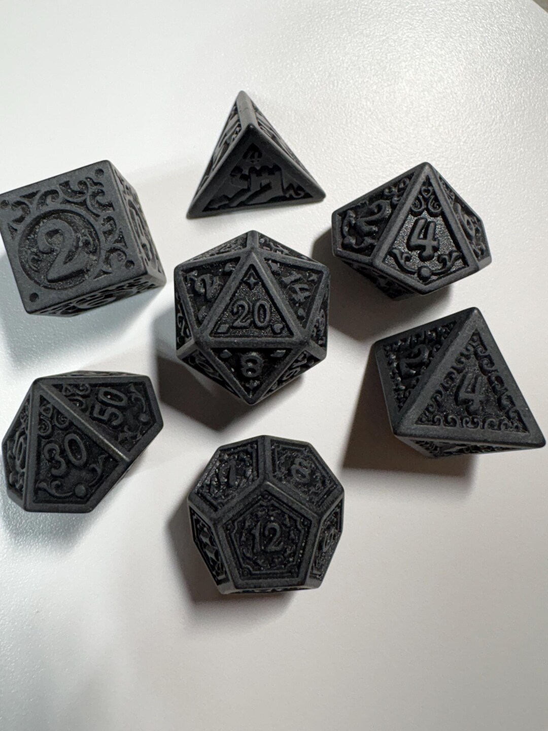 Hellforged Iron 7 Piece Dnd Dice Set - Etsy