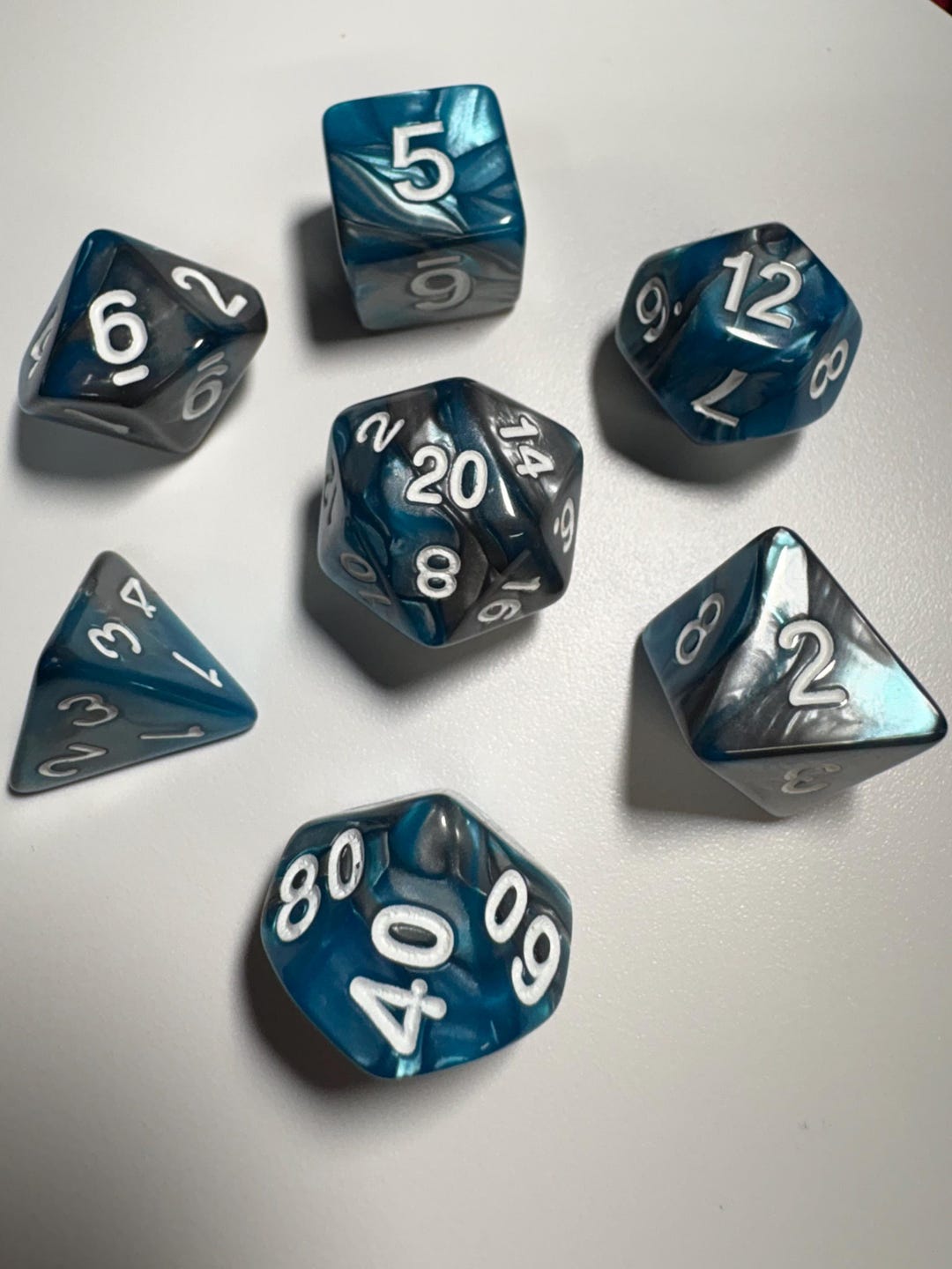 Aquamarine Ore | 7 Piece Dnd Dice Set - Etsy
