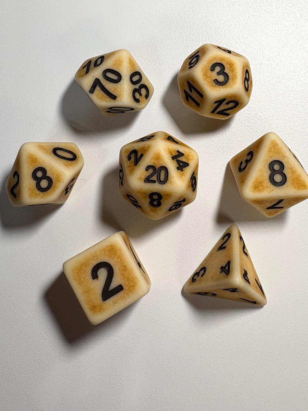 Barbarian Bone 7 Piece Dnd Dice Set - Etsy